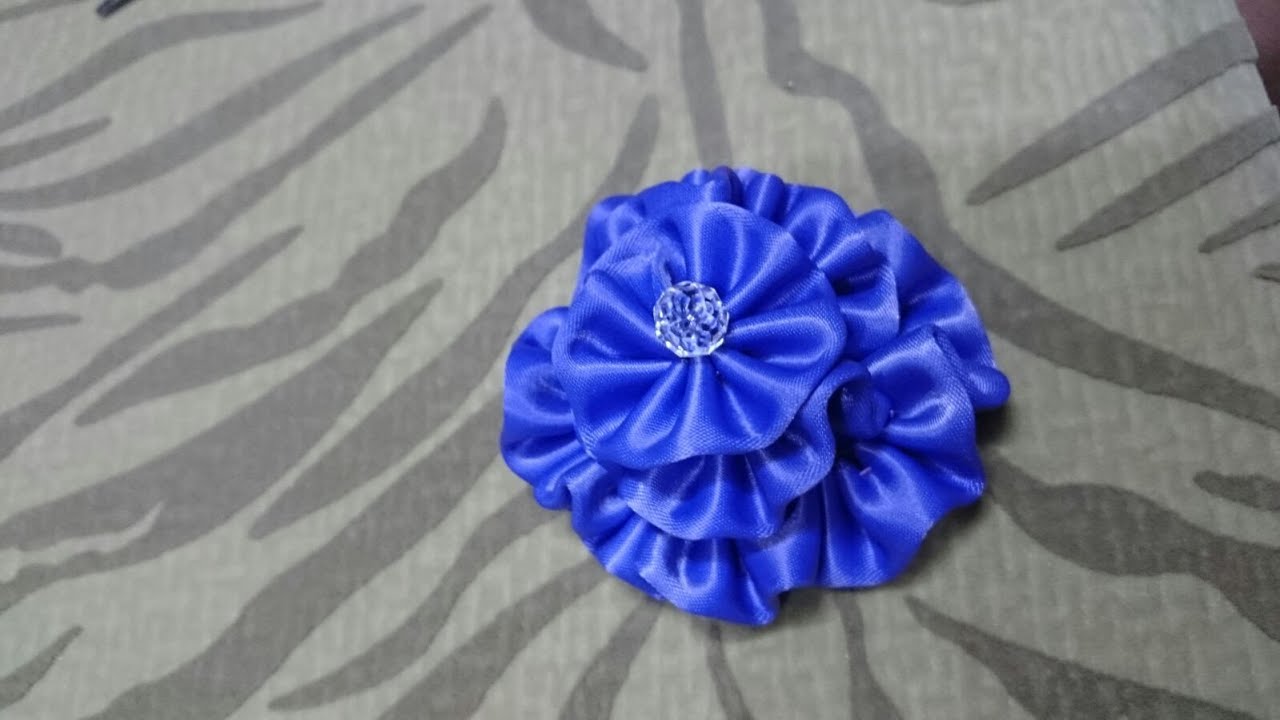 How to Make a Ruffled Satin Flower - DIY - Tutorial . - YouTube