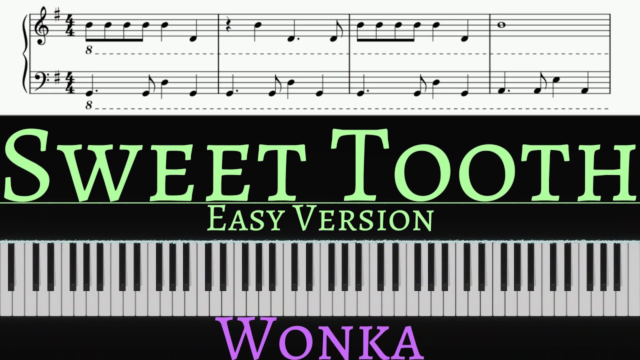 Sweet Tooth (From "Wonka") | EASY piano cover by Pianotato - YouTube