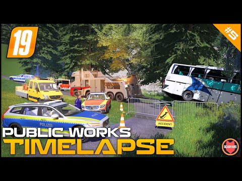 🇦🇹 Bus Crashed On A Twisty Road - Car Accident - Public Works ⭐ FS19 ...