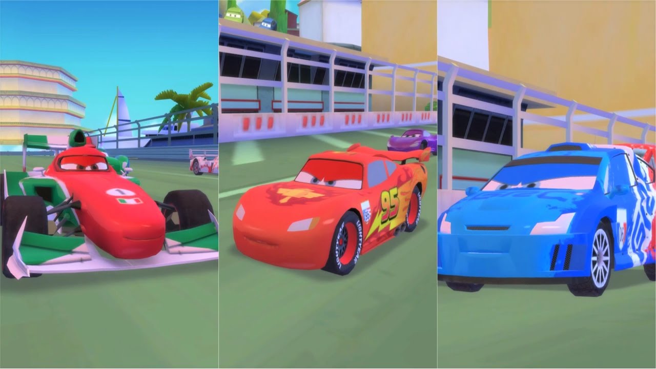 Cars 2 Lightning McQueen vs Italian Francesco Bernoulli vs French Raoul ...
