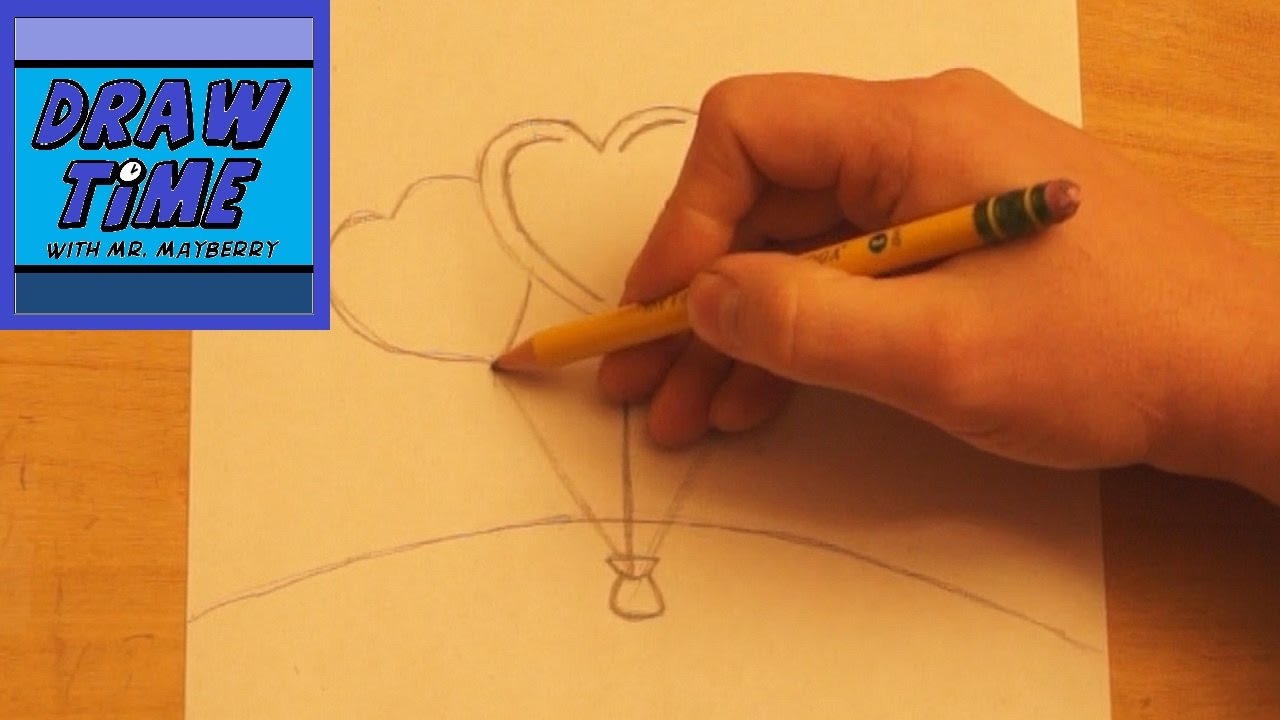 How to Draw Heart Balloons - YouTube