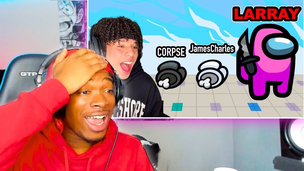 LARRAY PLAYING AMONG US WITH PRO PLAYERS **FUNNY MOMENTS** - YouTube