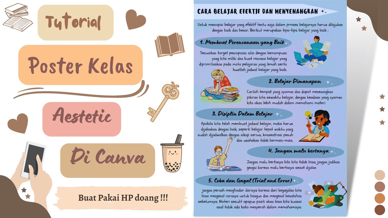 Cara Membuat Poster Kelas Aestetic di Aplikasi Canva Part 3 - YouTube