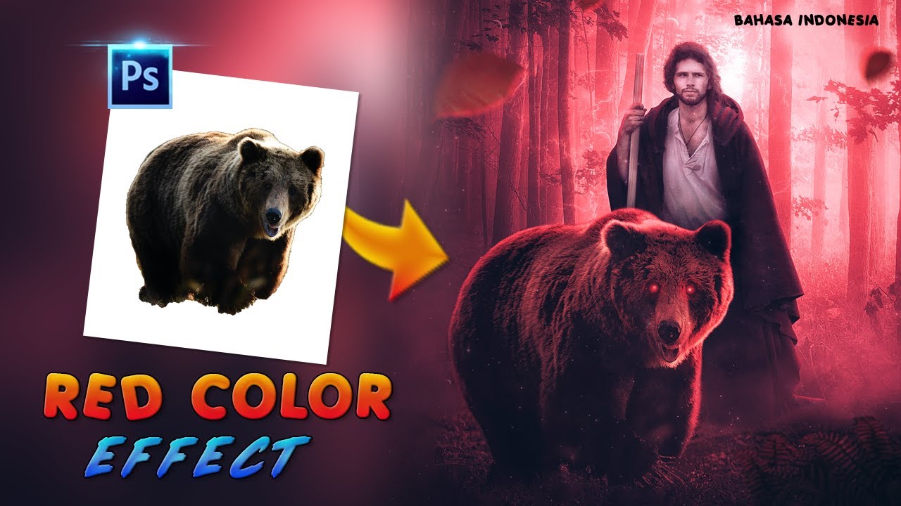 Red Color Effect Photoshop Manipulation Tutorial Bahasa Indonesia - YouTube