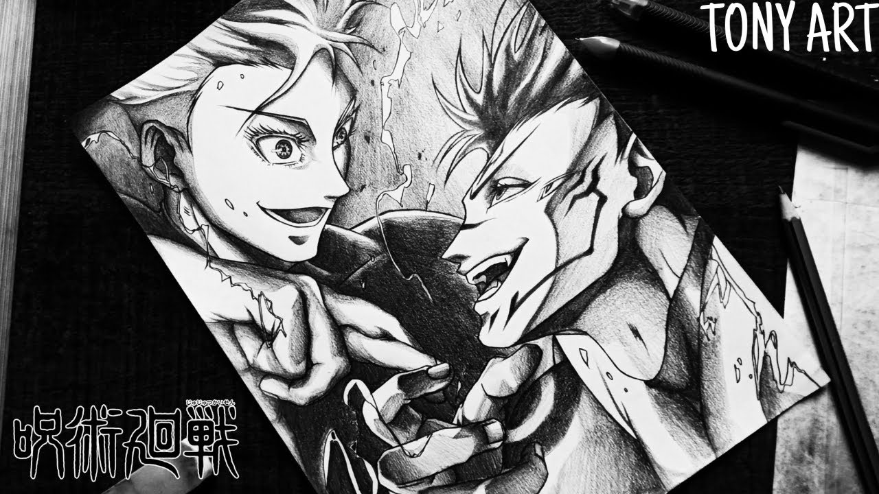 Drawing Sukuna vs Gojo from Jujutsu Kaisen | Step-by-Step Manga Drawing ...