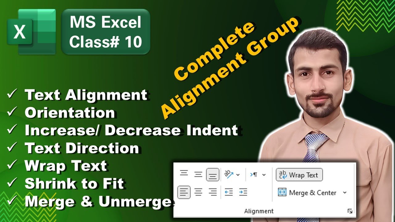 Excel Alignment Group Tools MS Excel Class 10 Urdu Hindi YouTube Excel Alignment Group Tools MS Excel Class 10 Urdu Hindi YouTube