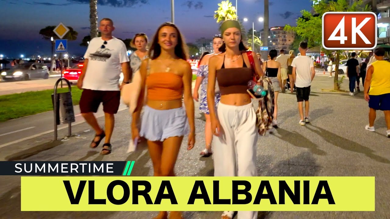 VLORA, ALBANIA ⛱️ SUMMER SEASON 2024 🏝️ WALKING TOUR 🍹 ASMR 🌞[4K HDR ...