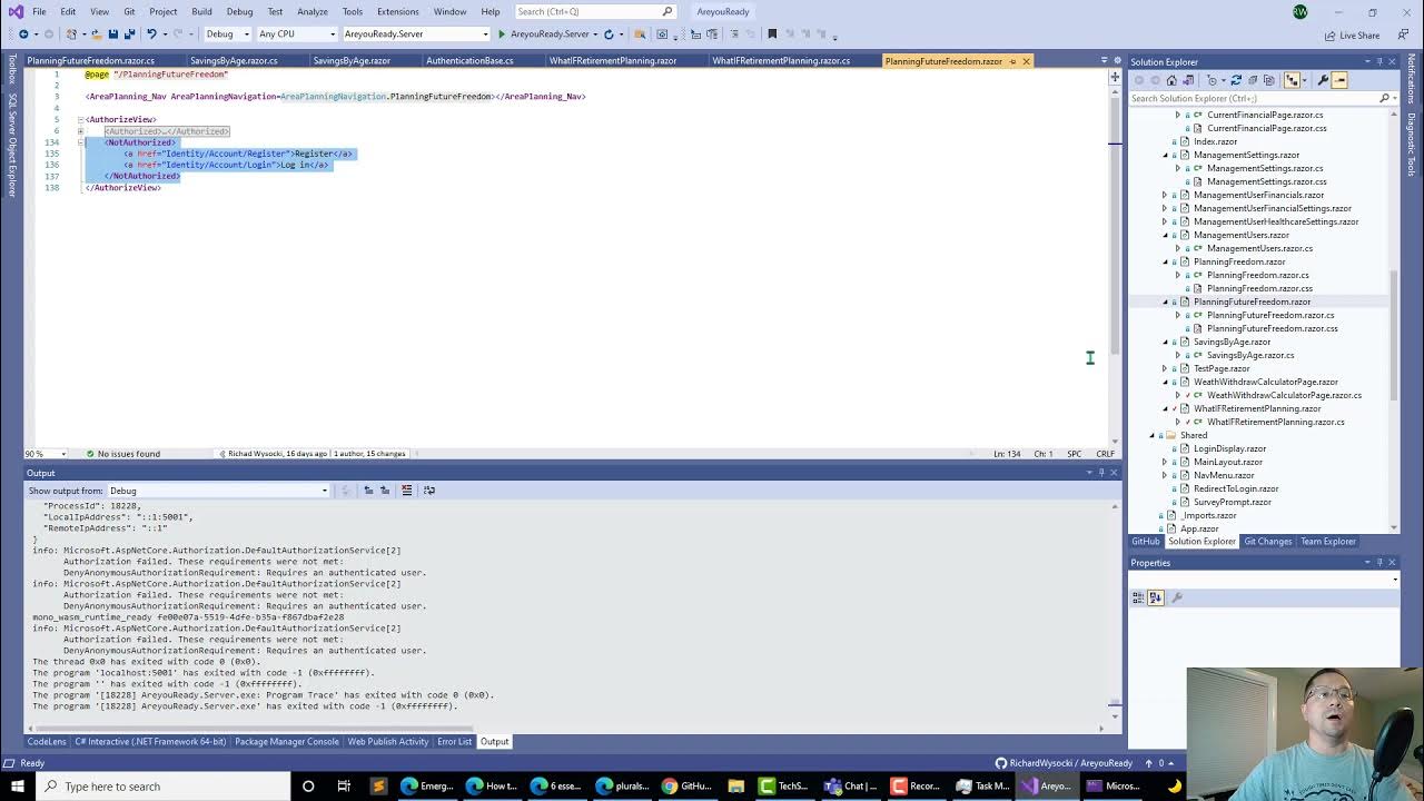 Blazor Authorize Pages Using Componentbase Class Youtube