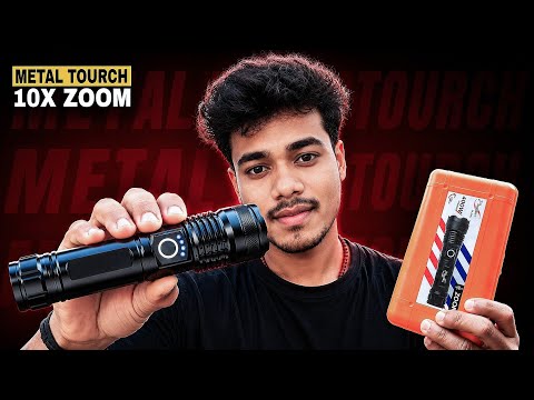 Metal Tourch 24 Energy 400W LED Flashlight Unboxing | Powerful Long Lasting Torch | Zoom Focus Test