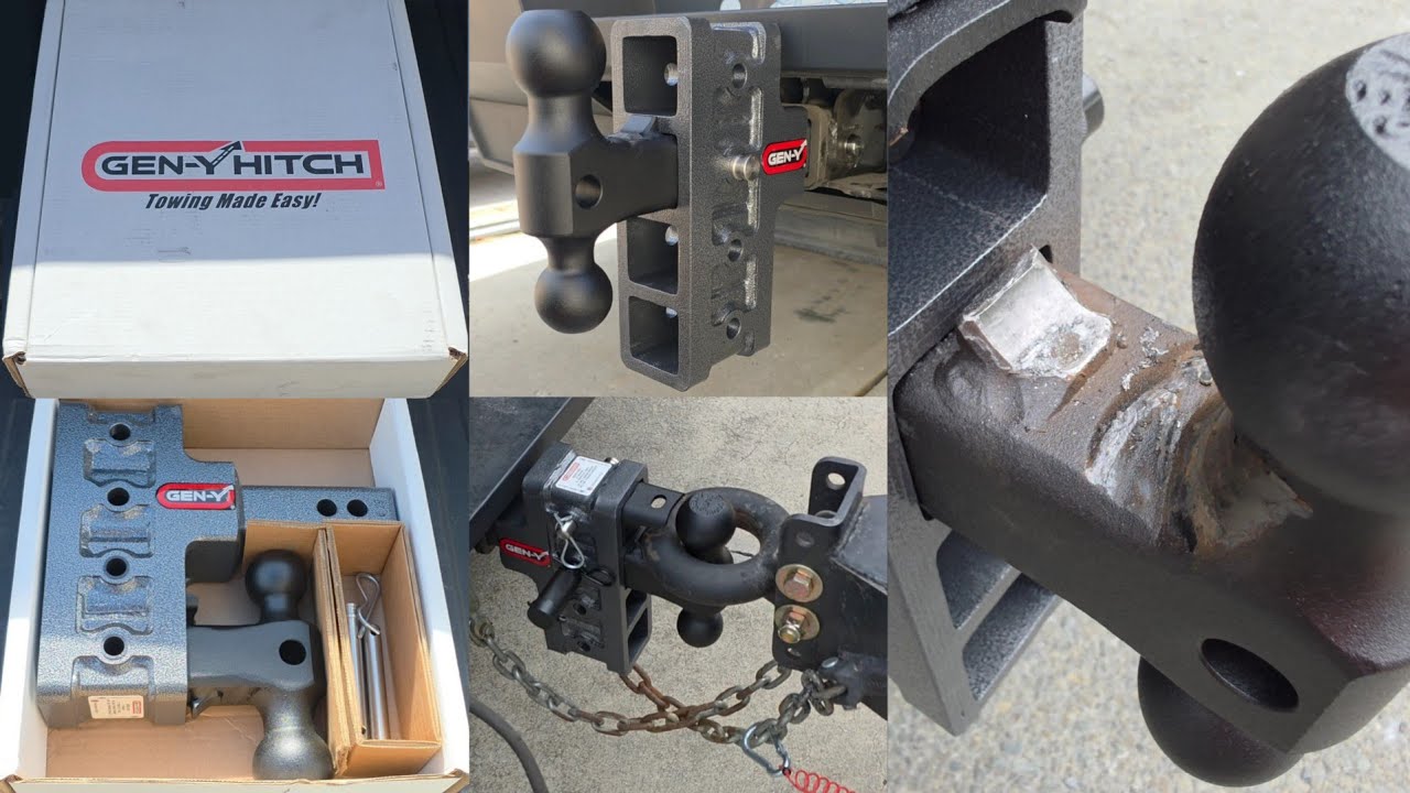 GEN-Y Adjustable 5" Offset Hitch with Dual-Ball Pintle Lock 2" Receiver ...