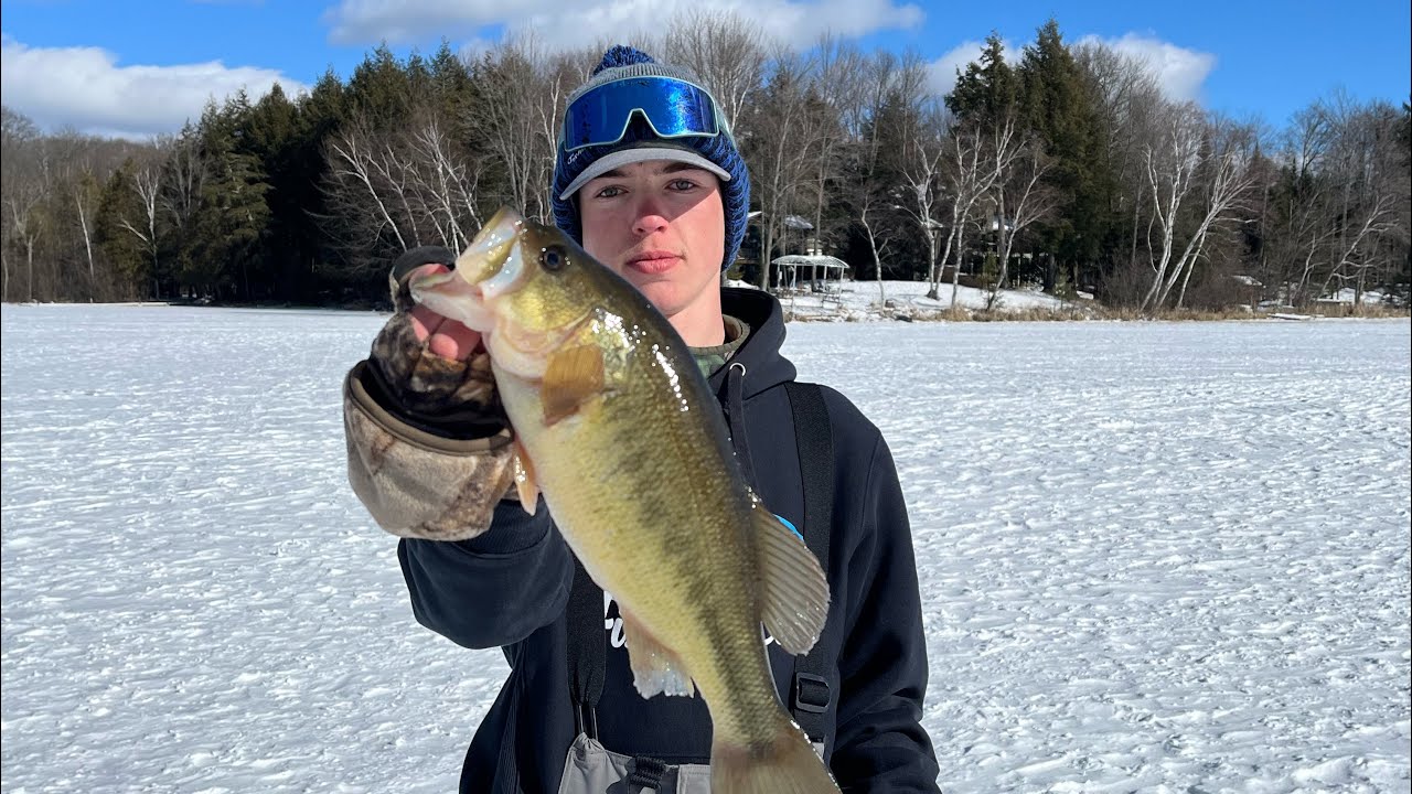 Slamming bass through the ice - YouTube