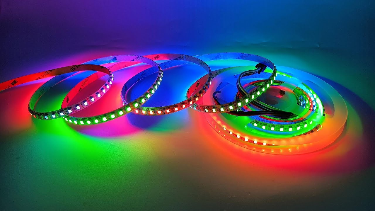 144leds RGBW LED Strip Individually Controlled 8mm - YouTube