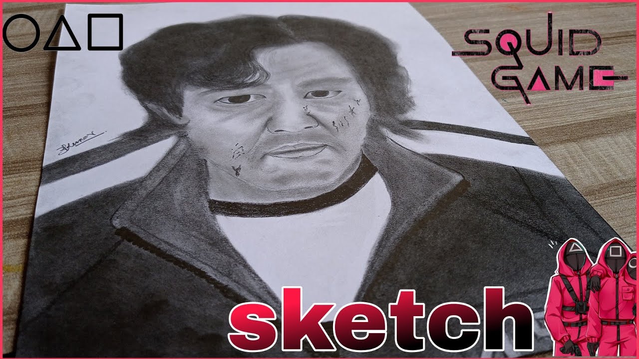 Drawing of squid game - Gi hun (player -456)| easy tutorial step by ...