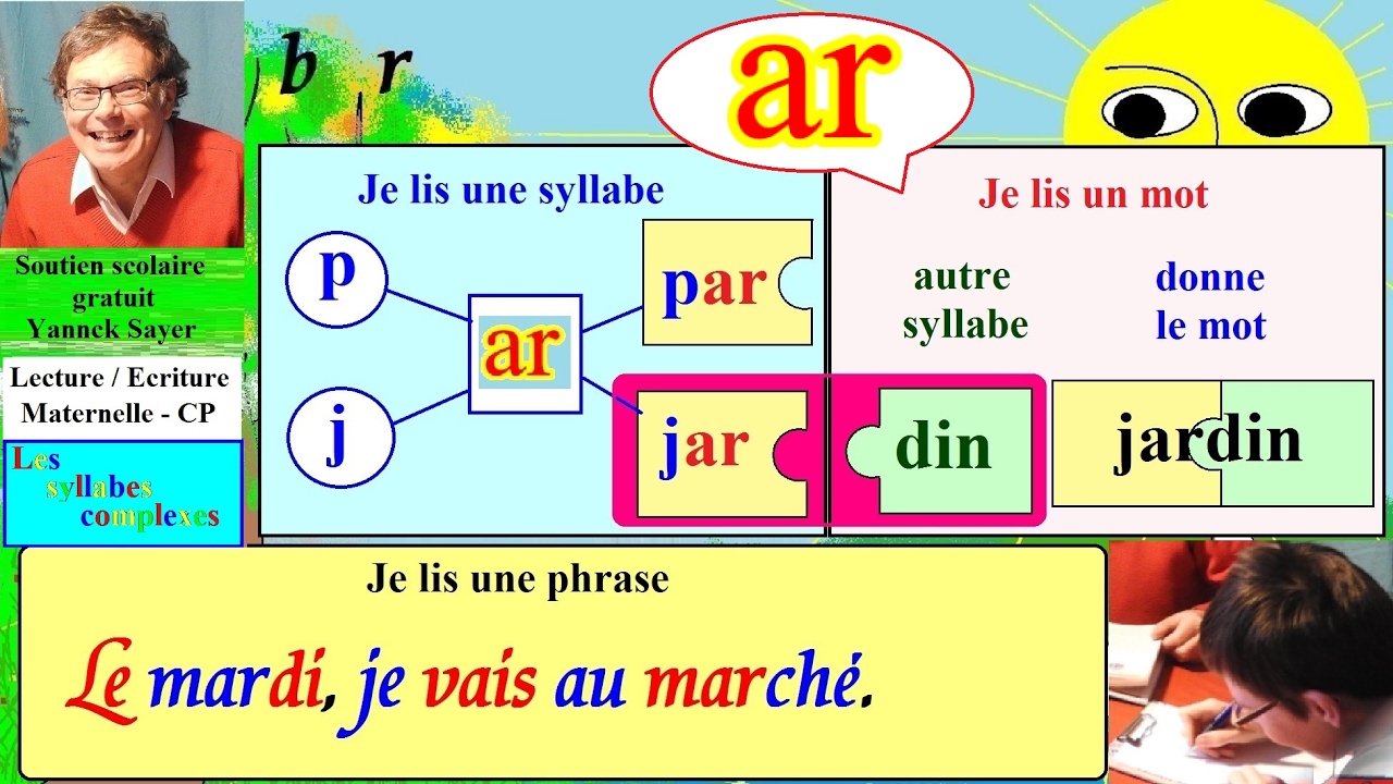 Apprentissage de lecture CP : Sons complexes français ar, AR # 1 - YouTube