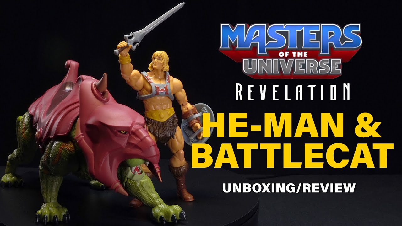 MOTU Revelations He-Man & Battle Cat Action Figure Unboxing/Review ...