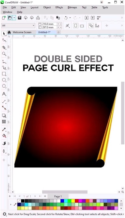 Page Curl Effect in CorelDraw #learncoreldraw #design #coreldesign #create3dtext #graphicdesgin ...