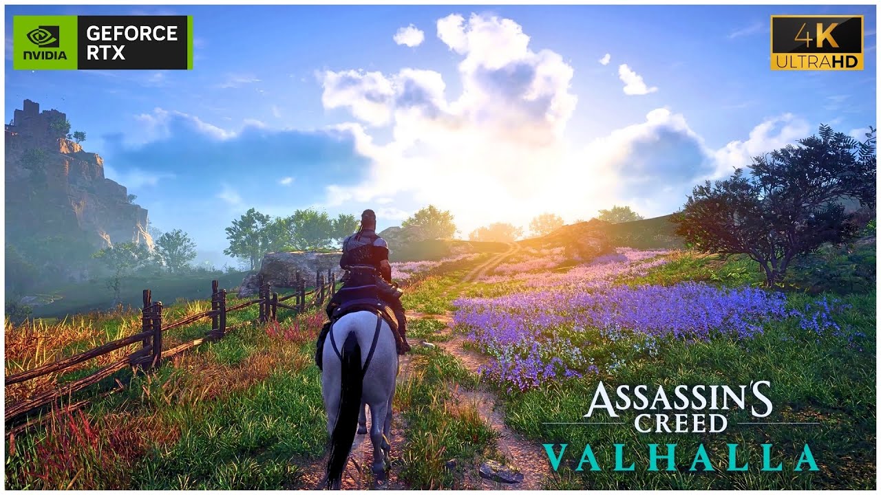 [4K] Assassin's Creed Valhalla | Relaxing Horse Riding in Ancient ...