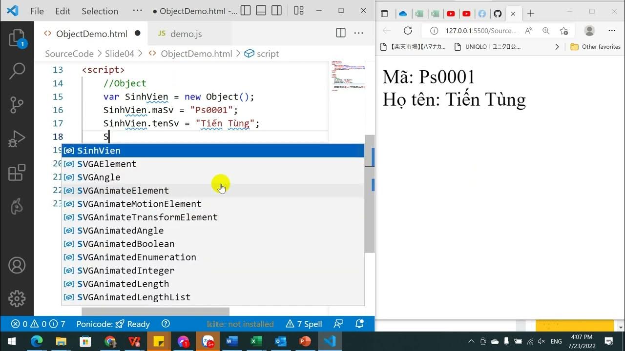 WEB1042-Javascript - Slide04 - Object - YouTube