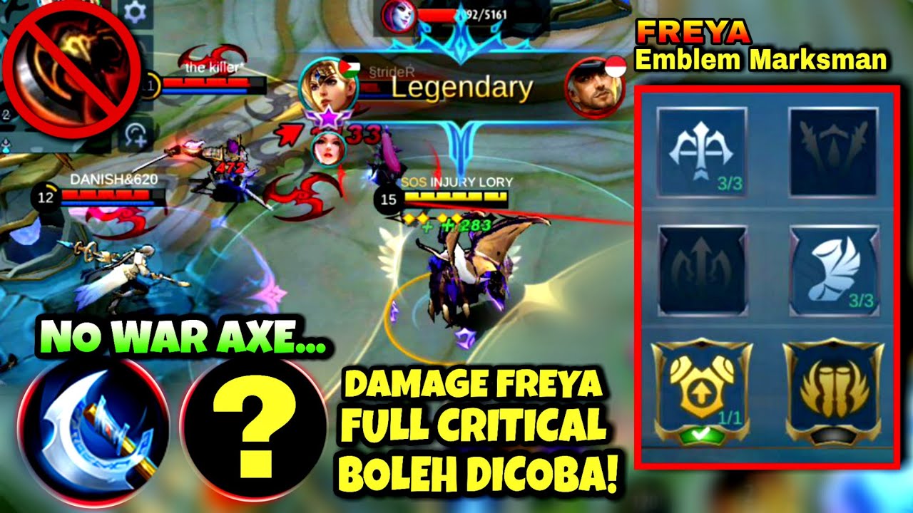 FREYA EMBLEM MARKSMAN! INI BARU BUILD DAN EMBLEM TEBAIK BUAT FREYA ...