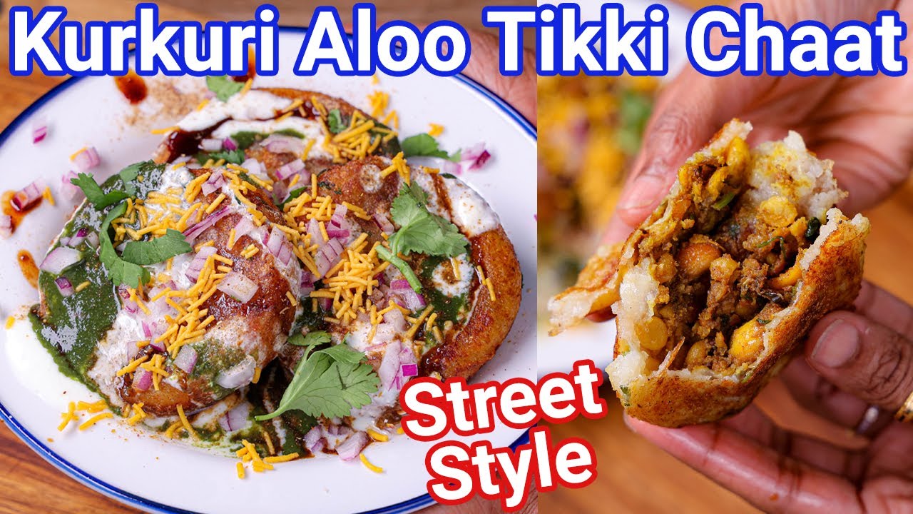 Kurkuri Aloo Tikki Chaat - Street Style Chaat | Dal Stuffed Aloo ...