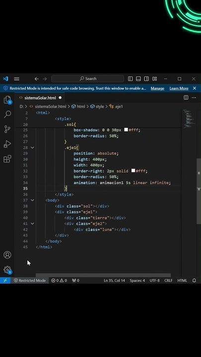 Cómo crear una animación del Sistema Solar | HTML & CSS #htmldesdecero ...
