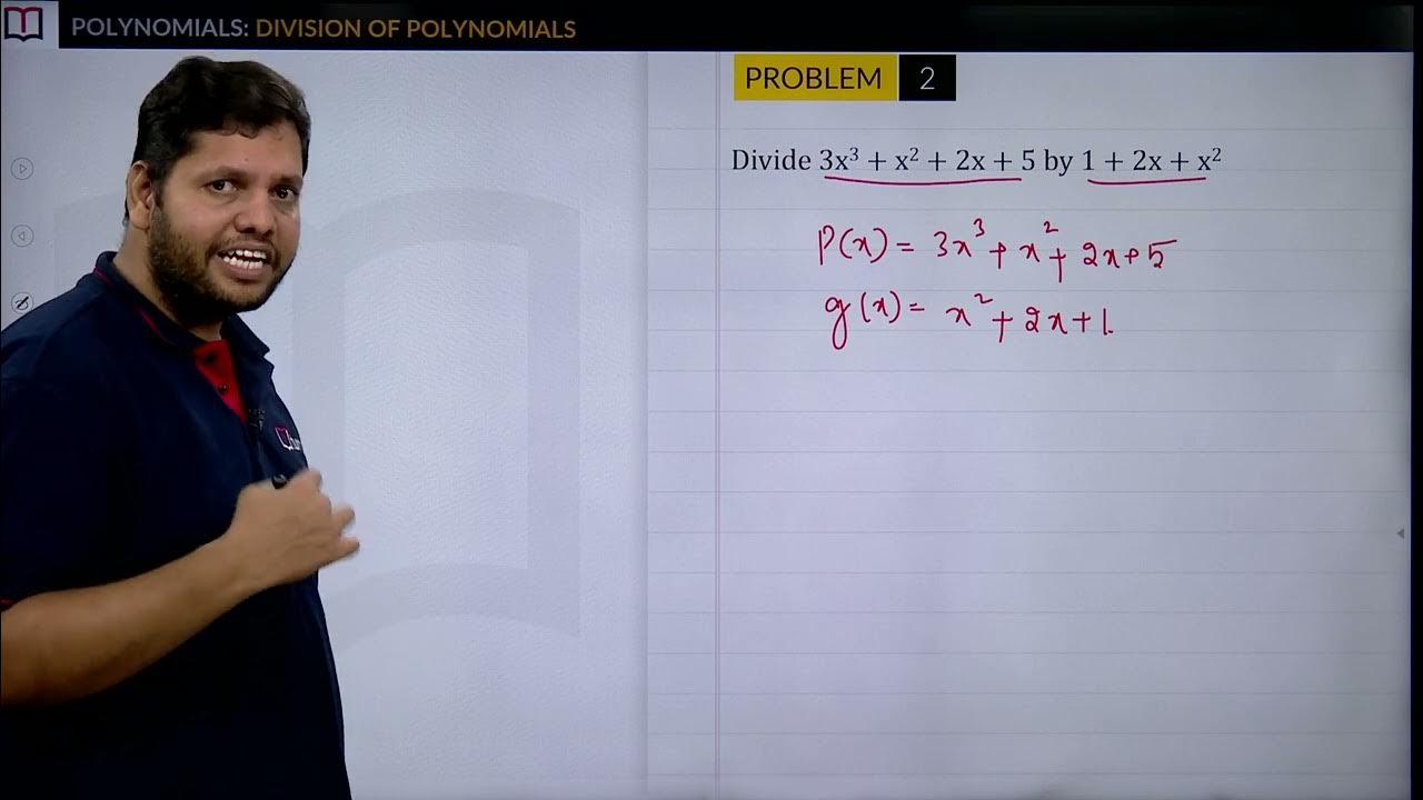 Class 10 - Maths - Polynomials - Division Algorithm for Polynomials - YouTube