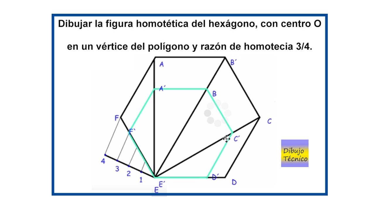 Homotecia de un hexágono de razón 3/4 - YouTube