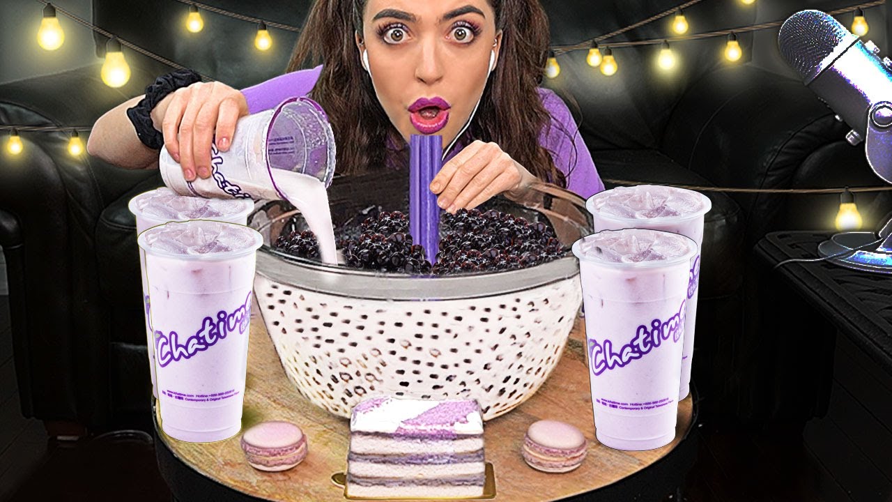 ASMR GIANT BUBBLE TEA *CHEWY & GULPING SOUNDS MUKBANG* (Boba Tea) - YouTube