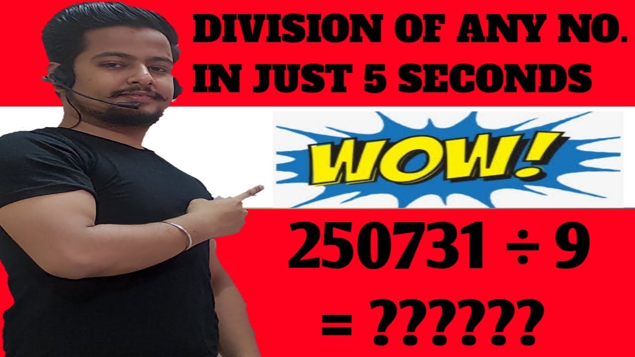 Division Tricks| Maths Tricks | Division of any number with 9 in just 5 ...