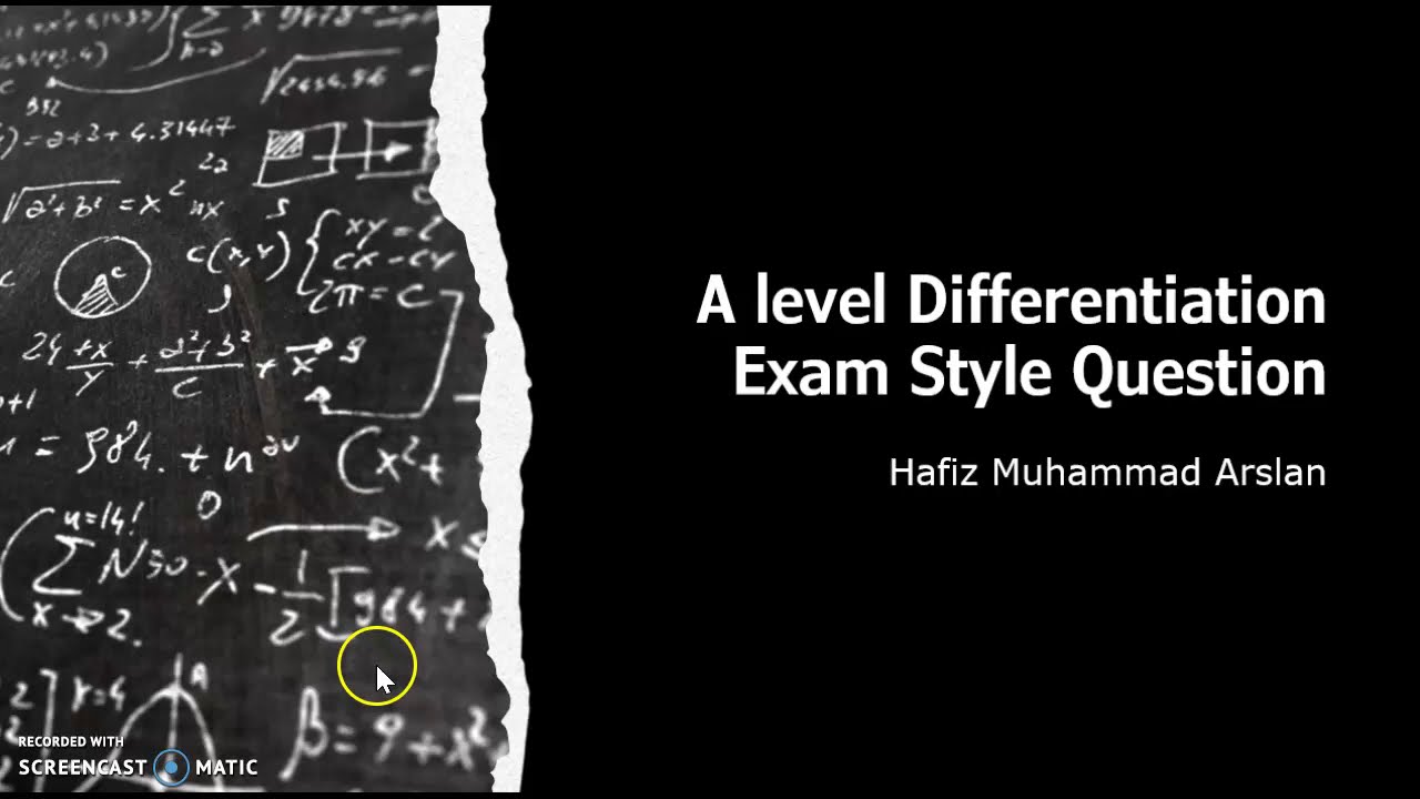 A level Differentiation Exam Style question - YouTube