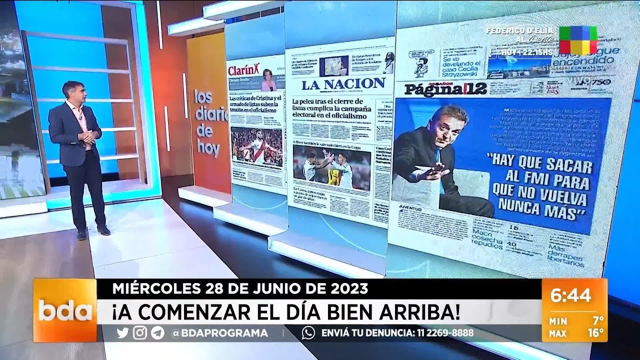 Los títulos más importantes de los diarios del país (28/06/23) - YouTube
