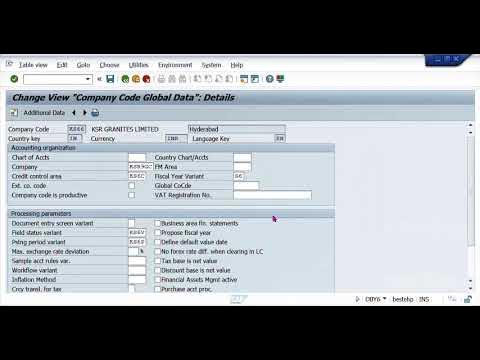 21. Enter Global Parameters Company Code Global Data T-OBY6 - YouTube