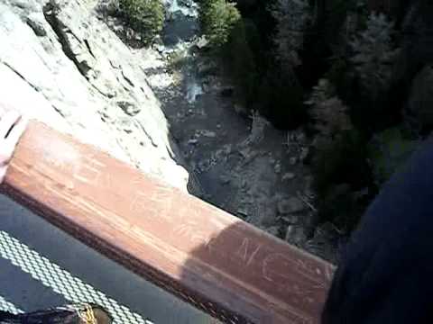 dropping a log from a bridge - YouTube