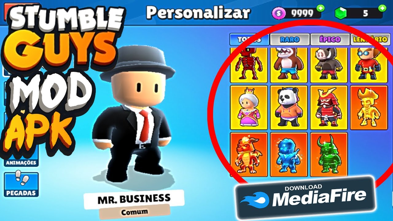 Stumble Guys Mod Apk v0.33 - SKINS E EMOJIS DESBLOQUADOS! Via Mediafire ...