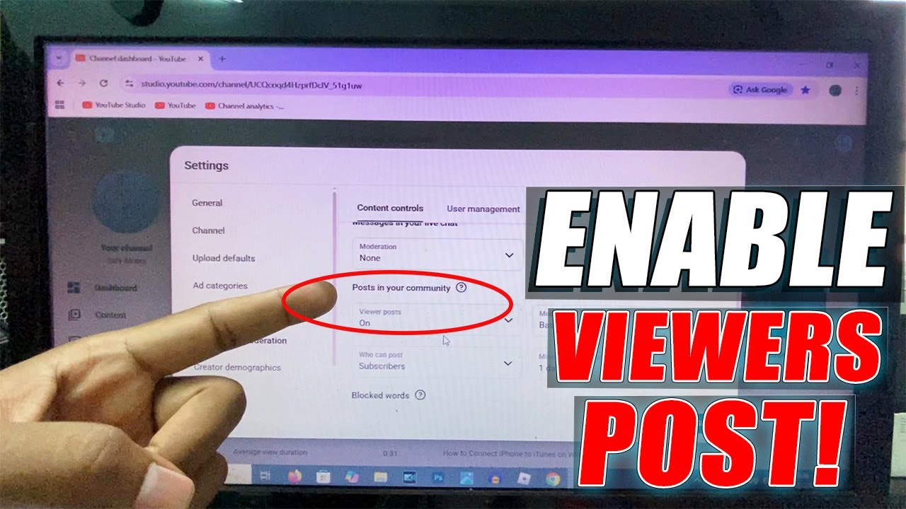 how to turn on viewers post on youtube channel? - YouTube