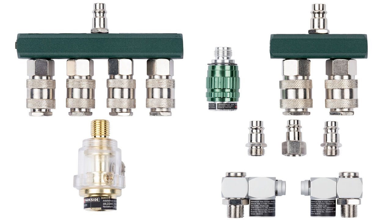 Parkside Compressed Air Set PDAV 4 B1 - YouTube