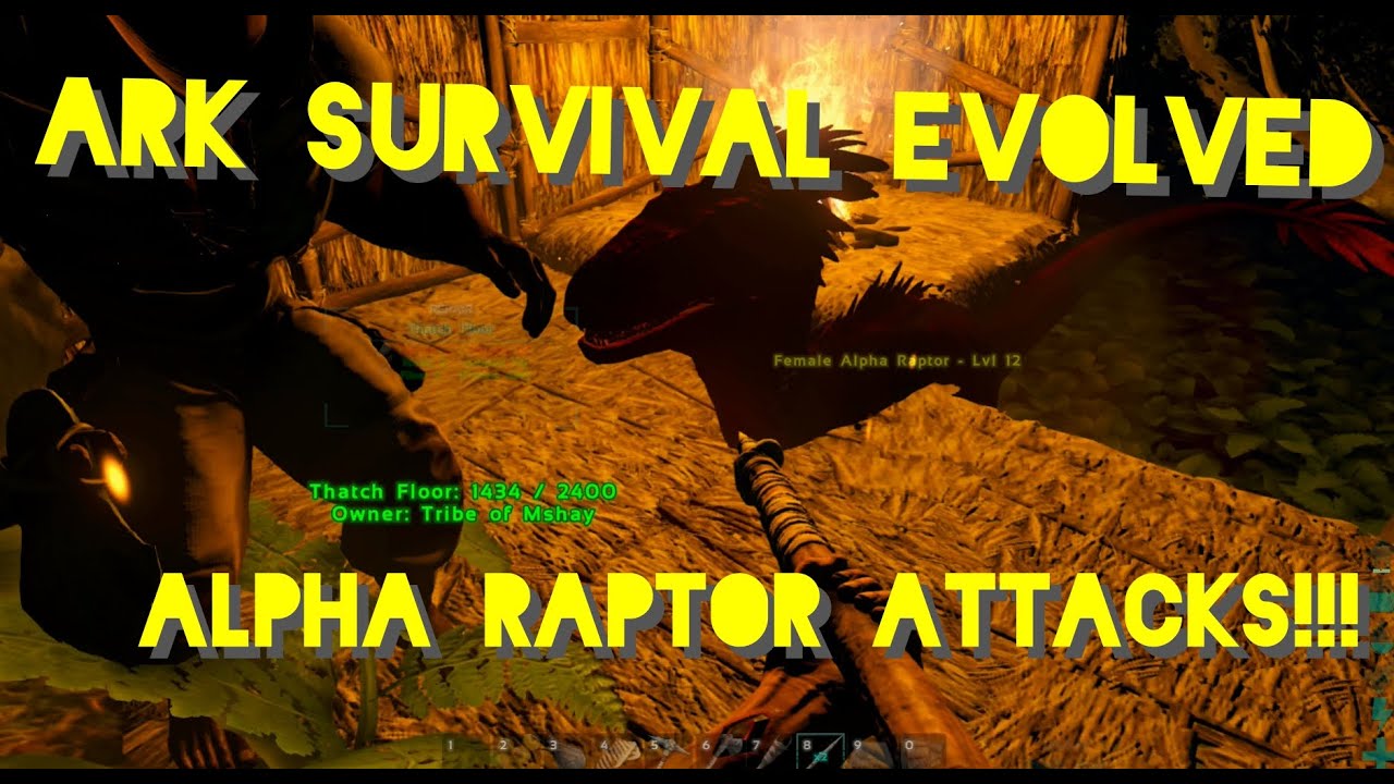 Ark: Survival evolved - Alpha Raptor Attacks new base! - YouTube