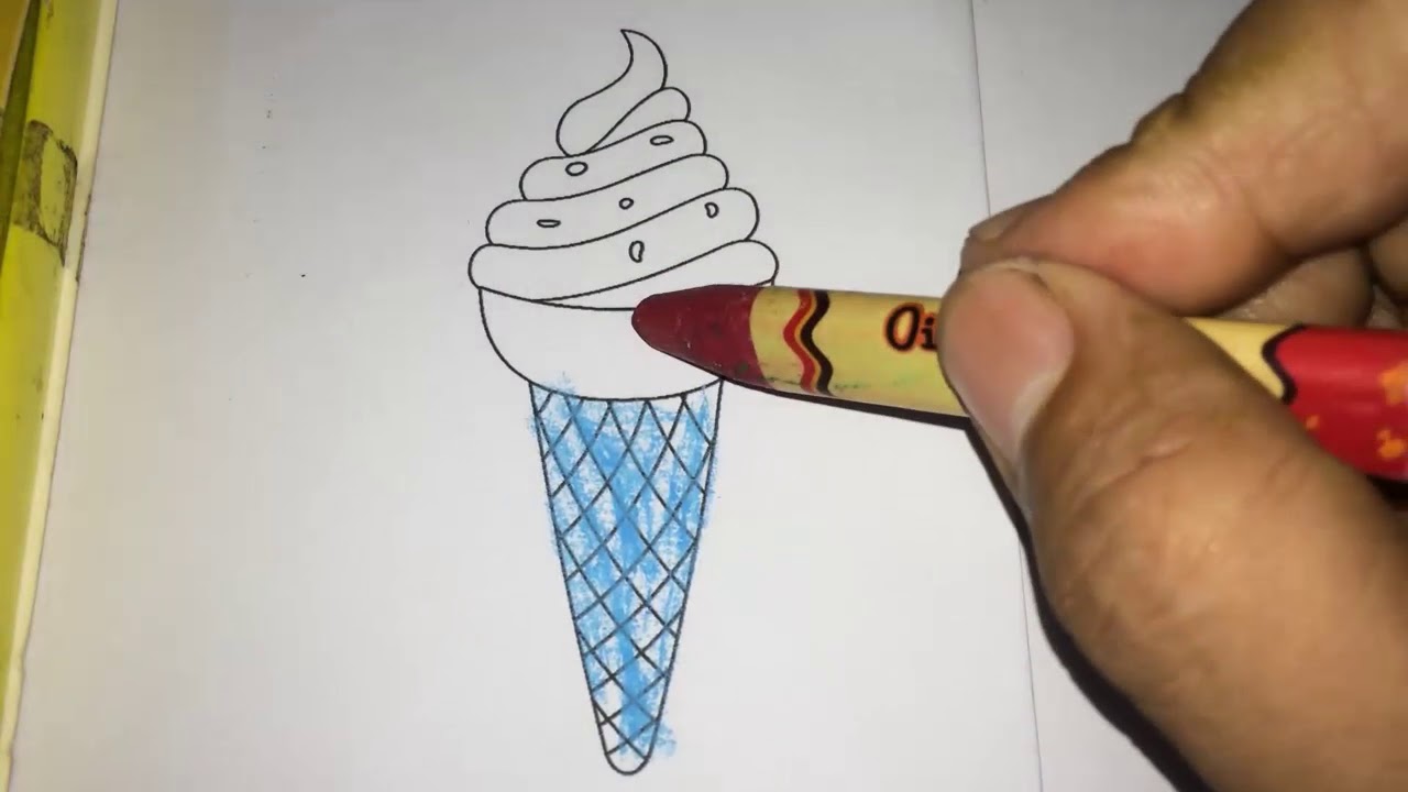 How to draw ice scream and coloring page for kids| art color for ...