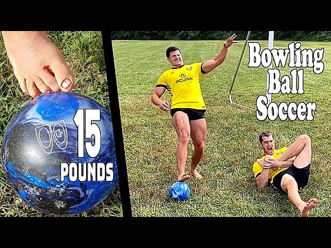 Playing Soccer with a Bowling Ball *BROKEN BONES* | Bodybuilder VS Extreme Soccer Challenge