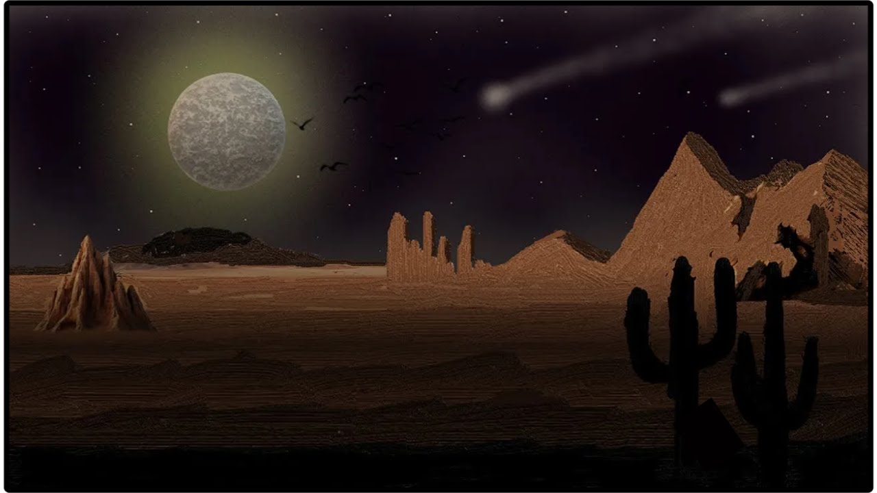 CREATE a Breathtaking Moonlit Desert Night Landscape with MS Paint ...