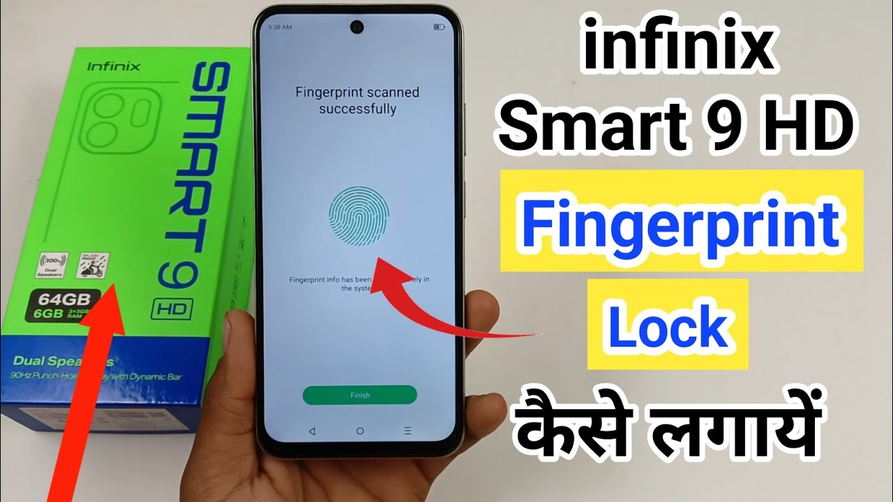 Infinix smart 9 hd me fingerprint lock kaise lagaye / infinix smart 9 ...