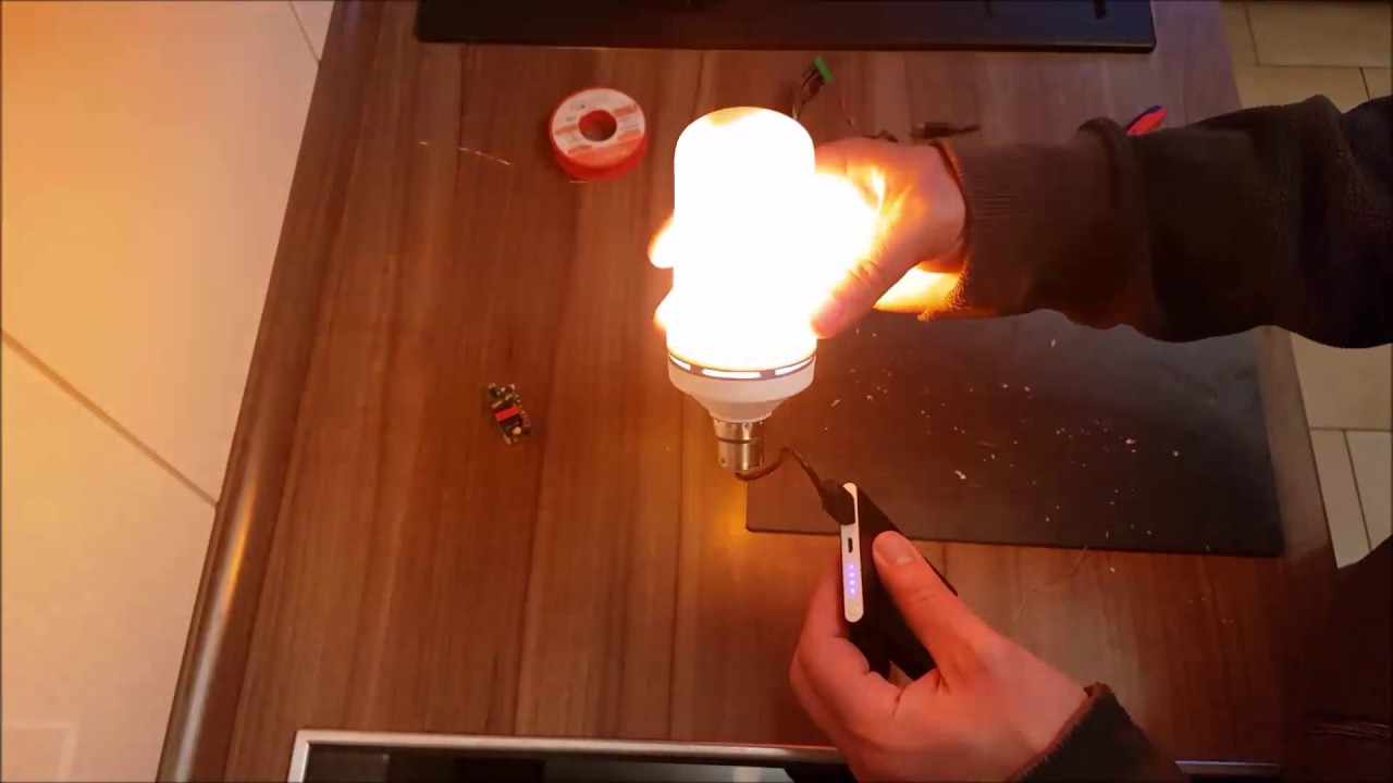 Flame Lamp Hack, from 110/230 volt to 5 Volts - YouTube
