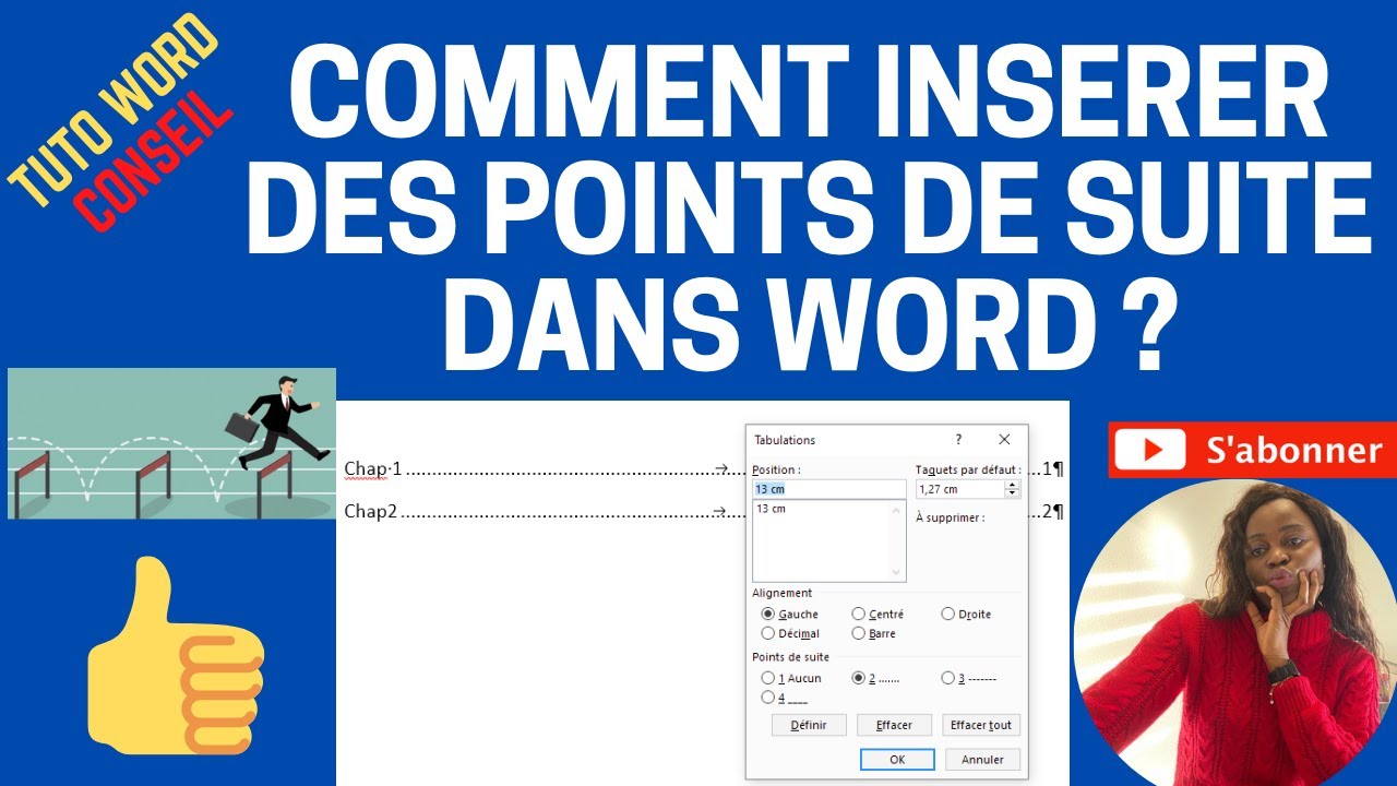 Comment insérer des points de suite dans Word ? - YouTube