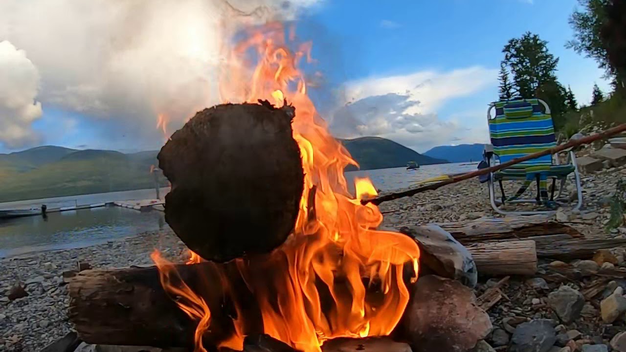 Camp fire burning in reverse slow motion, 0.1x speed - YouTube