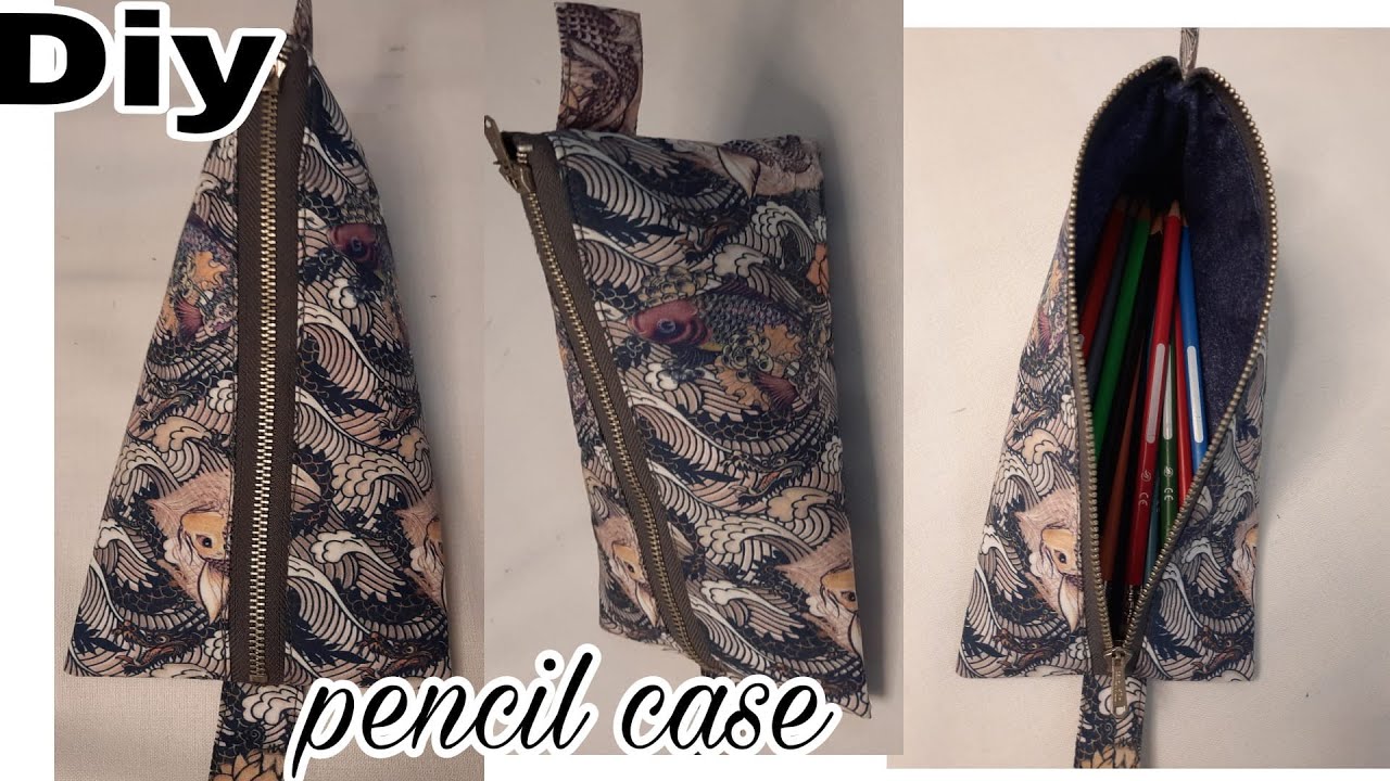 🌟how to make easy pencil case / diy pencil case stitching tutorial ...