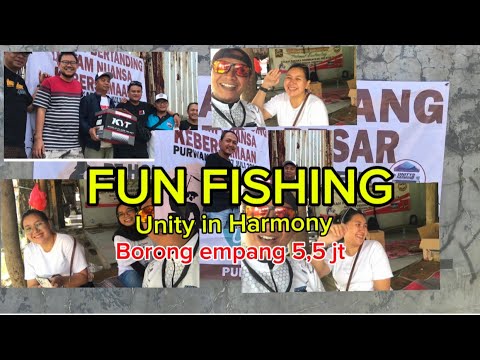 Fun fishing unity in harmony borong empang // mancing asik with ...