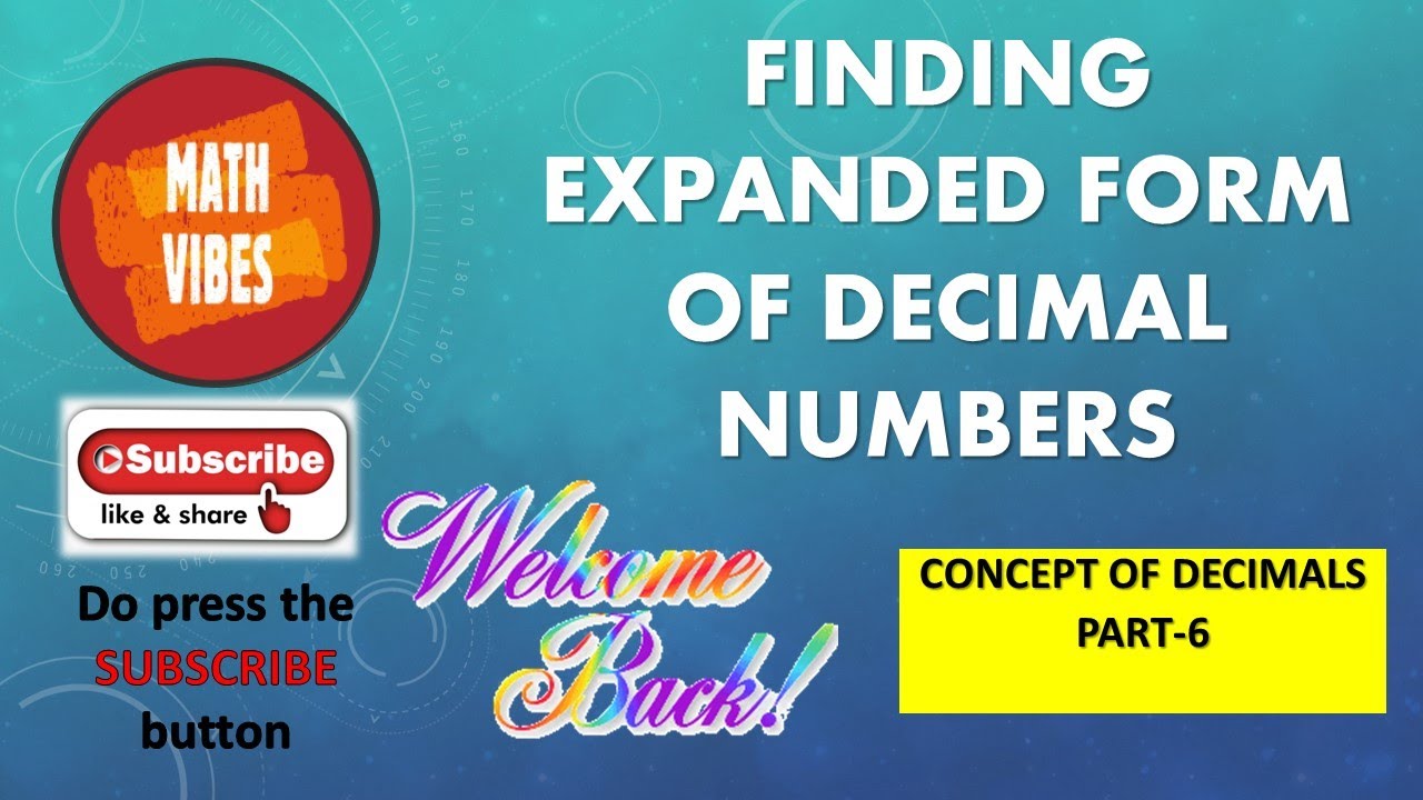 Expanded Form Of Decimal Numbers Standard Form Of Decimals How To Expanded Form Of Decimal Numbers Standard Form Of Decimals How To