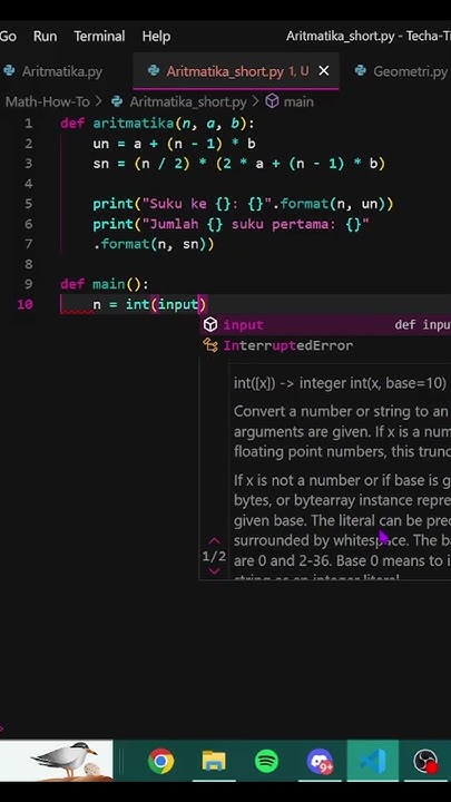 Menghitung Un dan Sn pada Barisan Aritmatika menggunakan program Python ...