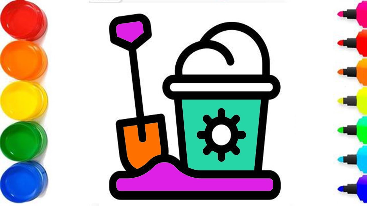 Sand basket easy way to drawing and coloring for kids and toddlers ...