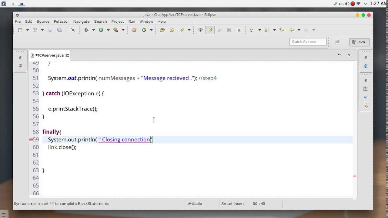 65 JAVA Networking Chat Server Client TCP - YouTube